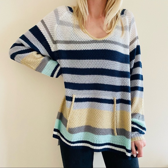 Caribbean Joe | Sweaters | New Caribbean Joe Striped Knit Front Pocket ...